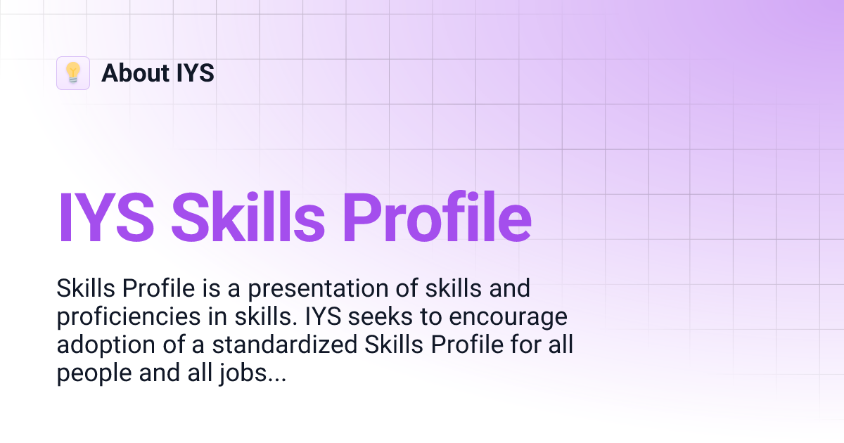 IYS Skills Profile | About IYS